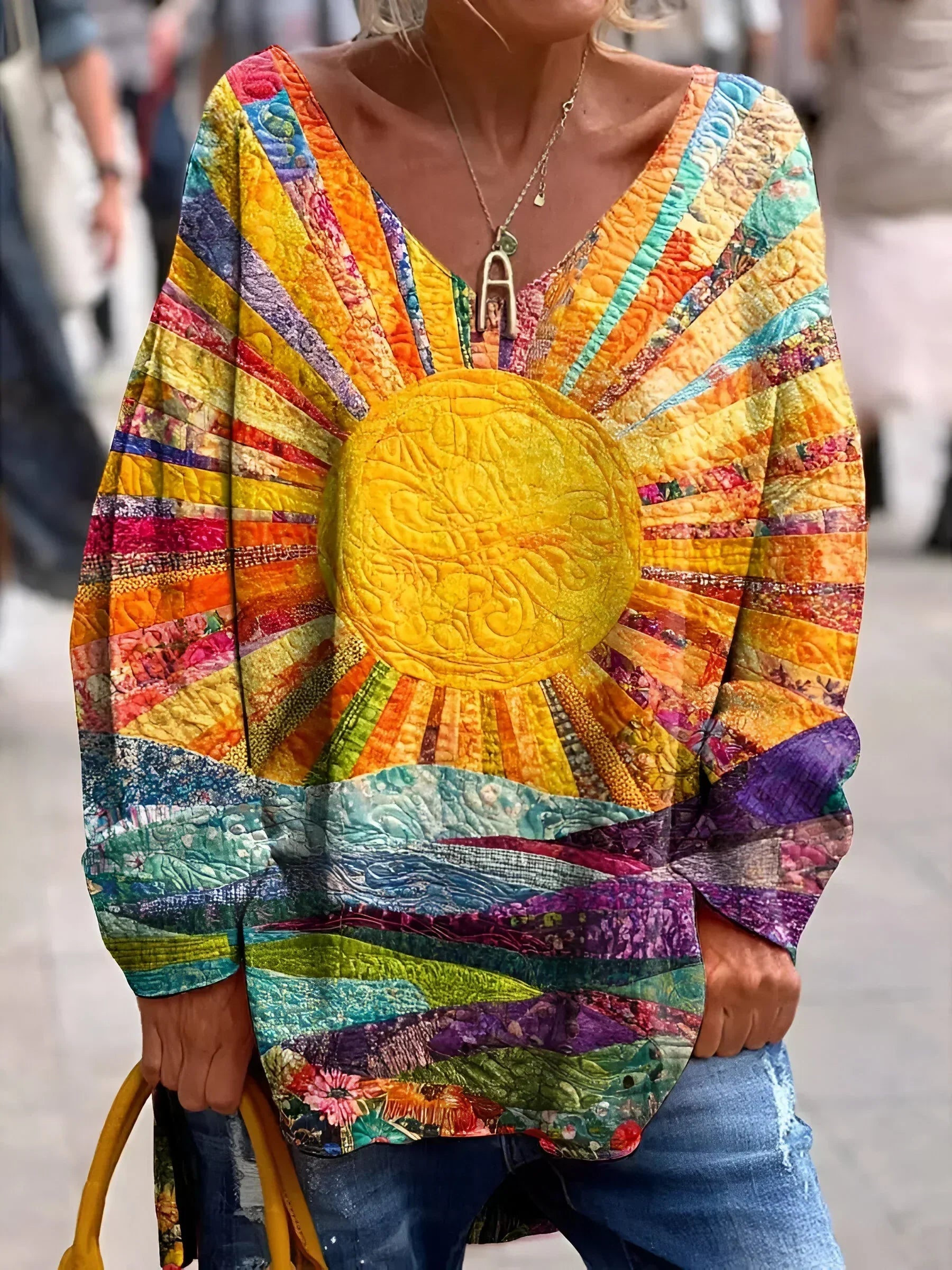 Heliora® | Colorful Sunburst Sweater
