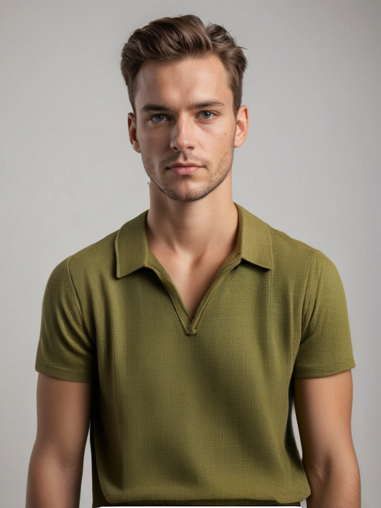 Libero® | Men's V Knit Lapel Short Sleeve Top